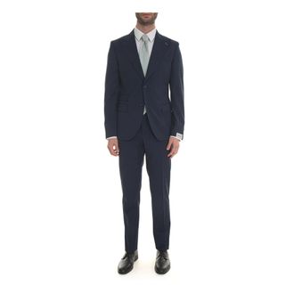 Paoloni Anzug mit 2 Kn&ouml;pfen und Spitzrevers - - Suits - Herren - Blau - 2XL