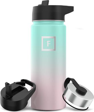 Iron Flask Edelstahl Trinkflasche mit Strohhalm - 650/950/1200/1800 ml - Kohlens&auml;ure Geeignet Auslaufsicher Doppelwandig Isoliert Thermosflasche BPA-Freie - Wass