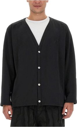 Needles Homme, Pulls, Noir, Taille: L Cardigan &agrave; col en V et broderies papillon