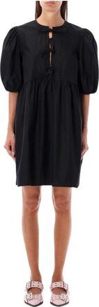 Ganni Femme, Robes, Noir, Taille: 38 FR Bow Detail Mini Dress