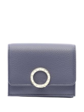 Bulgari 2010-2025 kleines Trifold Portemonnaie aus Leder - Blau
