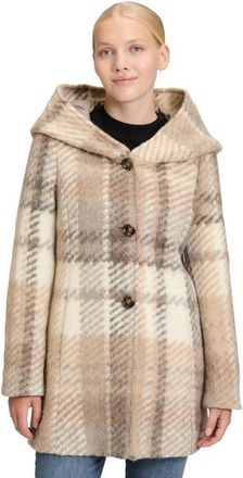 AMBER & JUNE Kurzjacke Damen Kurzmantel mit Kapuze