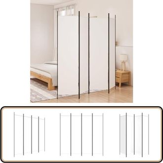 vidaXL 4-tlg. Paravent Weiß 200x200 cm Stoff - Paravent - Raumteiler - Zimmerabtrennung - Sichtschutz - Wohnraumgestaltung