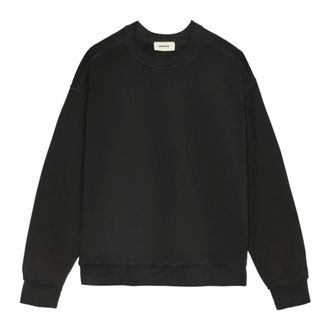 A Paper Kid Homme, Sweatshirts et sweats &agrave; capuche, Noir, Taille: M Felpa Girocollo Patch Logo