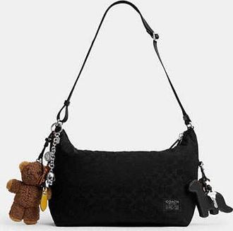 Coach Leo Umh&auml;ngetasche Aus Signature-Nylon Mit Anh&auml;ngern