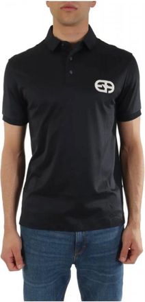 Emporio Armani Homme, Tops, Bleu, Taille: M Polo en jersey m&eacute;lang&eacute; Lyocell