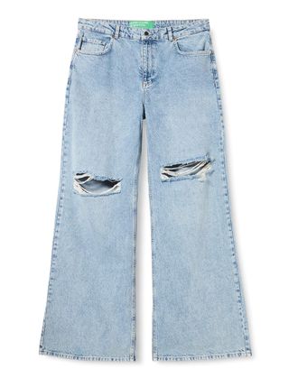 Benetton Damen 4IMUDE00O Hose, Hellblauer Denim 902, 29