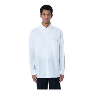 Maison Margiela Homme, Chemises, Blanc, Taille: S Cotton Poplin Button-Down Shirt