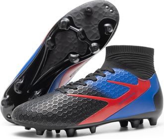 Dream Pairs Fu&szlig;ballschuhe Herren Top Professionelle Trainingsschuhe Professionelle Stollen Spikes Cleats Schn&uuml;rsenkel Football Schuhe,Size 46,Schwarz/Blau,SDSC240