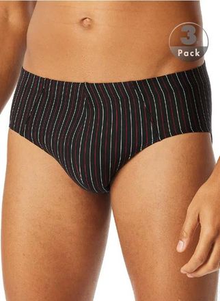 Schiesser Herren Slips schwarz Baumwolle & Mix Gestreift,unifarben
