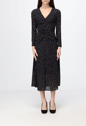 Mar De Margaritas Gebl&uuml;mtes Viskose-Midikleid mit langen &Auml;rmeln und geraffter Taille