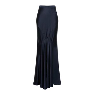 Max Mara Langer Rock aus Envers Satin - - Skirts - Damen - Blau - S