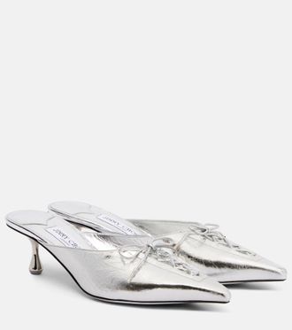 Jimmy Choo London Mules Scarlett 50 aus Metallic-Leder