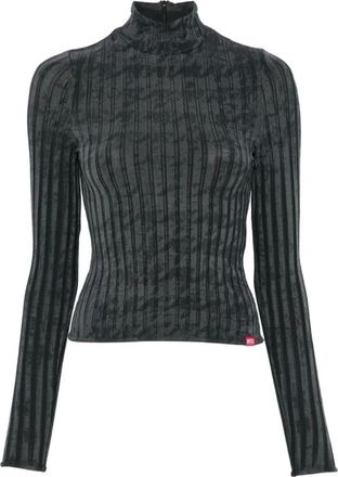 Diesel Femme, Pulls, Gris, Taille: 36 FR Clawa Ribbed Mock Neck Top