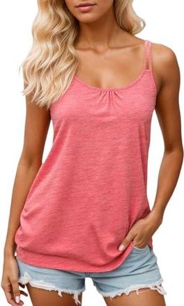 Generic D&eacute;bardeur Femme Maillot De Corps Blouse sans Manches Confortable pour Femmes Top l&eacute;ger pour Le Sport avec Bretelles Spaghetti Id&eacute;al pour Le Yoga