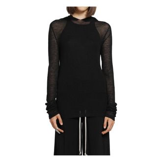 Rick Owens Femme, Pulls, Noir, Taille: 38 FR Tower Hooded LS T