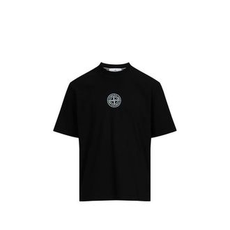 Stone Island T-shirt manches courtes &agrave; lettrage au dos en coton