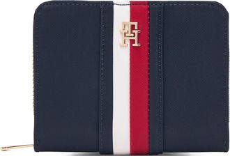Tommy Hilfiger Geldb&ouml;rse Tommy Hilfiger Th Icon Med Za W/Flap Nylon Corp AW0AW19164 Dunkelblau