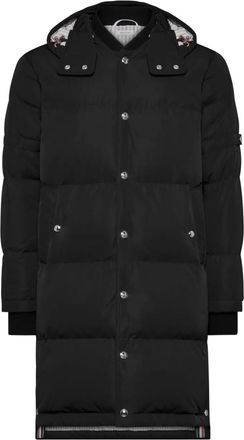 Thom Browne snap-fastening padded coat - Noir