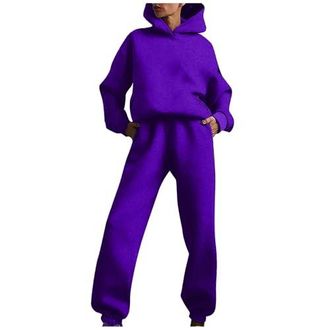 Generic Ensemble de v&ecirc;tements de d&eacute;tente pour femme - Tenue d&eacute;contract&eacute;e tendance - Ensemble 2 pi&egrave;ces - Haut &agrave; manches longues et pantalon pour la d&eacute;tente - E