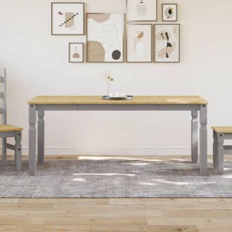 vidaXL Vidaxl - Table &agrave; manger Corona gris 180x90x75 cm bois massif de pin