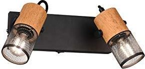 Trio Trio Leuchten Spot Tosh 804370232, métal, noir mat, bois, sans 2 ampoules E14