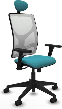 Piqueras y Crespo Stuhl mit R&uuml;ckenlehne aus Netzstoff, mit 3D-Armlehnen, h&ouml;henverstellbare Lendenwirbelst&uuml;tze und festes Kopfteil, ausgestattet mit 3 Positionen und Sch