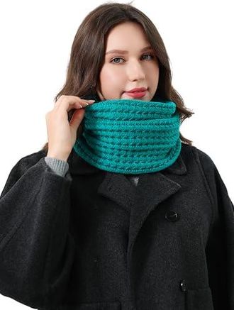 DonDon écharpe femme hiver foulard femme écharpe en laine châle femme tour de cou snood - Pétrole