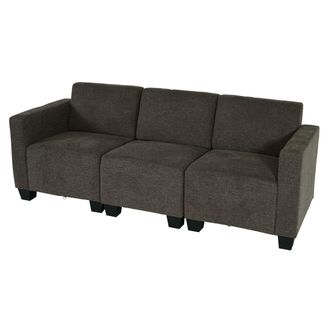 Mendler Modular 3-Sitzer Sofa Couch Lyon, Stoff/Textil - braun