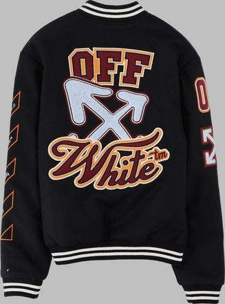 Off-white Varsity Wool Blend Jacket - Black