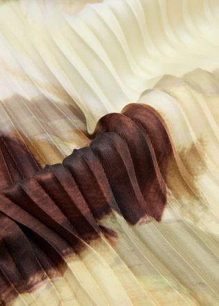 Mango Gemustertes Plissee-Tuch pastellgelb - Damen - Einheitsgr&ouml;&szlig;e - MANGO