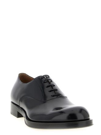 Dries Van Noten Leather Lace-Up Derby Shoes - Black