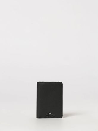 A.P.C. A. P.C. Porte-cartes bifold Stefan en cuir de vache lisse avec logo lamin&eacute;