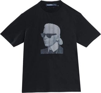 Karl Lagerfeld Homme, Tops, Noir, Taille: 2XL Logo Face T-shirt