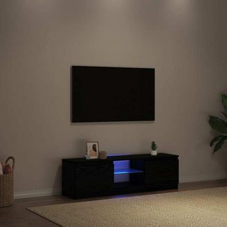 vidaXL TV-Schrank mit LED-Leuchten Schwarz Eichen-Optik 120x30x36 cm vidaXL