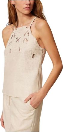 Twinset Femme, Tops, Beige, Taille: 40 FR Top sans manches