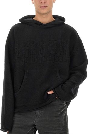 Maison Margiela Cropped Logo Virgin Wool Sweater - Black