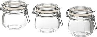 IKEA Ikea Korken Glas mit Deckel, transparent, 13 cl, 3 Stück