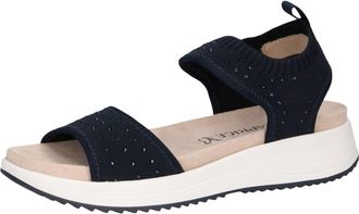 Caprice Damen Sandalen flach zum Schlupfen mit Glitzerdetails, Blau (Ocean Knit), 36 EU