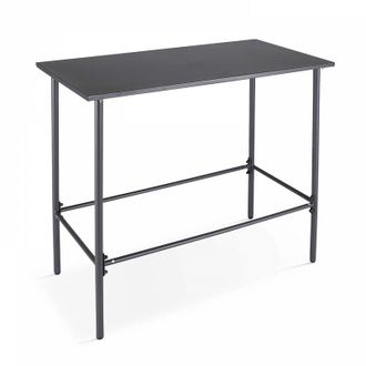 Oviala Gartentisch aus grauem pulverbeschichtetem Stahl Grau - Palavas