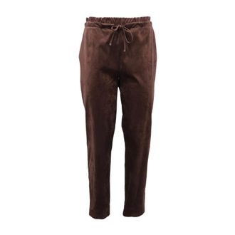D.exterior Eco-Wildleder Jogginghose - - Trousers - Damen - Braun - 2XS