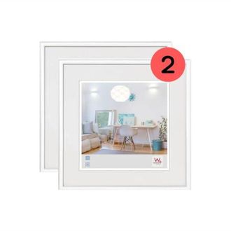Walther Design Cadre photo walther design blanc 20 x 20 cm double pack, cadre en plastique New Lifestyle KV220WD