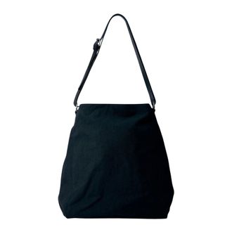 Dries Van Noten Homme, Sacs, Noir, Taille: ONE Size Sac bandoulière en toile avec finitions en cuir
