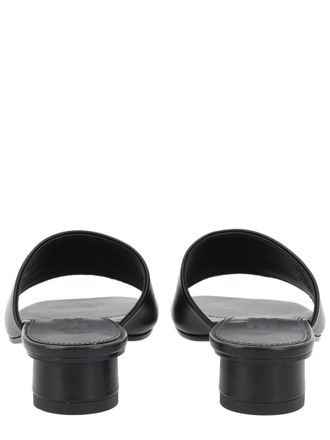 Maison Margiela Leather Logo Sandal - Black