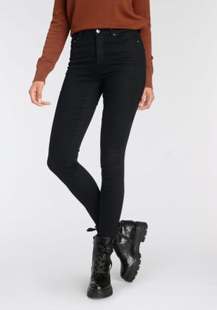 Tamaris High-waist-Jeans TAMARIS, Damen, Gr. 34, N-Gr, schwarz, Denim/Jeans, Obermaterial: 63% Baumwolle, 32% Polyester, 5% Elasthan, skinny fit kn&ouml;chelfrei, 
