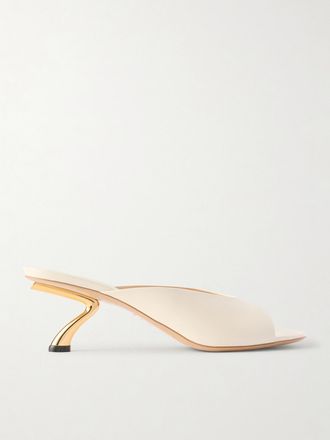 Ferragamo Igea Leather Mules - White