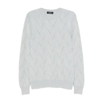 Gran Sasso Chevron-Muster Rundhals-Pullover - - Knitwear - Herren - Blau - L