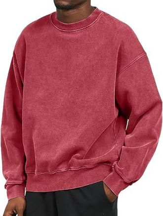 Generic Sweatshirts pour hommes en coton polaire pour homme - Pull noir surdimensionn&eacute; pour homme - Veste de chef en coton pour homme - Sans capuche - Veste d