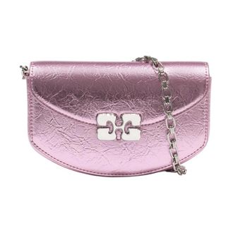 Ganni Metallic Shoulder Bag mit Kettenriemen - - Bags - Damen - Rosa - ONE SIZE