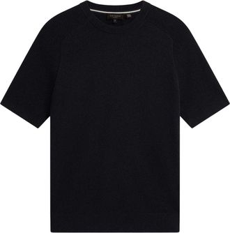 Ted Baker Torrent T-Shirt f&uuml;r Herren, gerippt, Wollmischung, Raglan&auml;rmel (Marine)